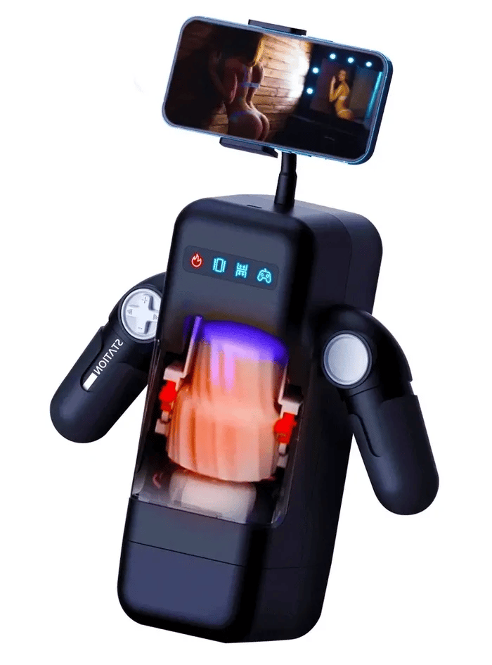 Manual Play Phone Holder Interactive Auto Male Stroker Masturbator Hea ...
