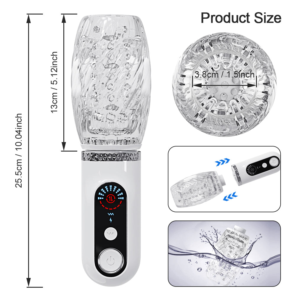 Typhoon - Auto Telescopic Rotation Male Masturbation Cup With Dual Vib ...